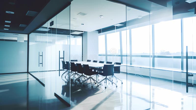 Modern Office Interior Design. Empty Conference Room 3d Render Stock ...