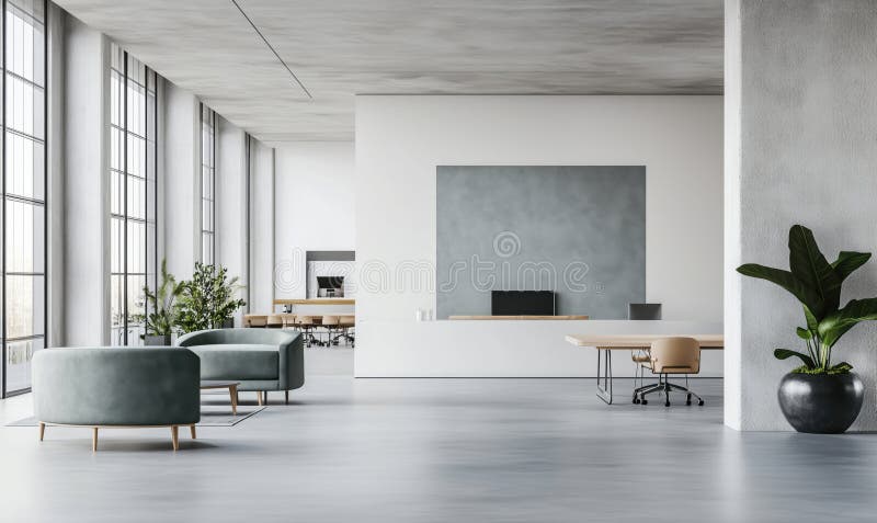 Modern Office Interior Design Featuring Spacious Layout and ...