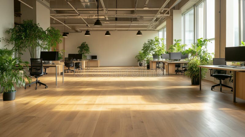 Modern Office Interior Design. Plants and Natural Materials Stock ...