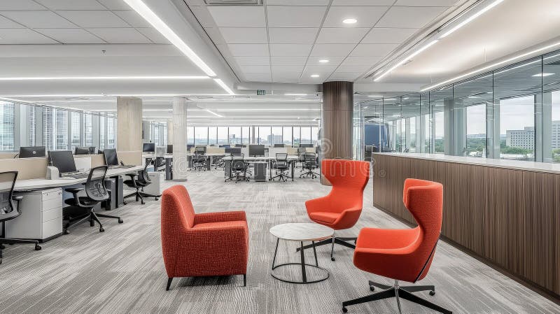 Modern Office Interior Design Stock Photo - Image of plan, office ...