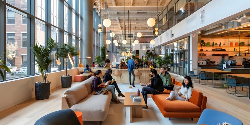 Modern Office Interior Design, Spacious Workspace with Natural Light ...