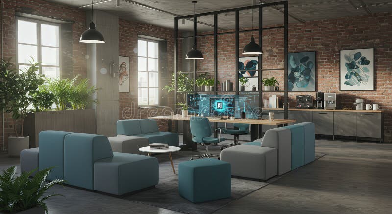 Modern Office Interior Design: Stylish Workspace with Modular Seating ...