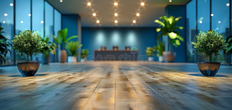 Modern Office Interior with Elegant Plant Decor. Generative Ai Stock ...