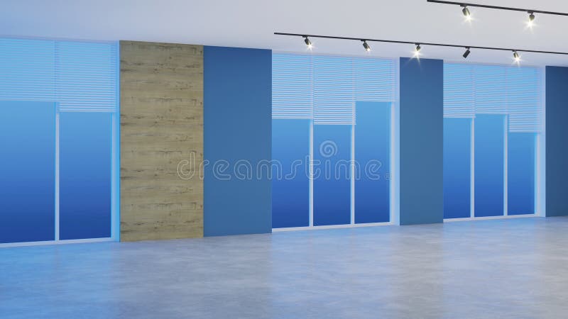 Interior of an Empty Commercial Building with White Walls. Office Space ...