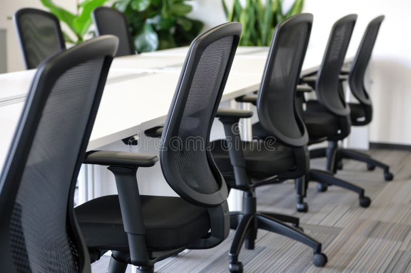 Modern Office Interior with Ergonomic Chairs in a Bright Workspace ...