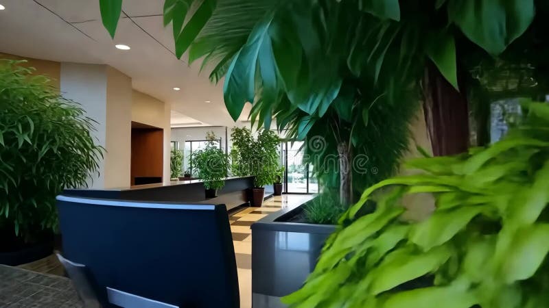 Modern Office Interior Filled with Computers , Workspace, Interior ...