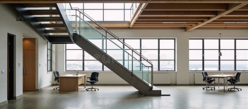 Modern Office Interior with a Focus on Architecture and Design Stock Illustration - Illustration ...