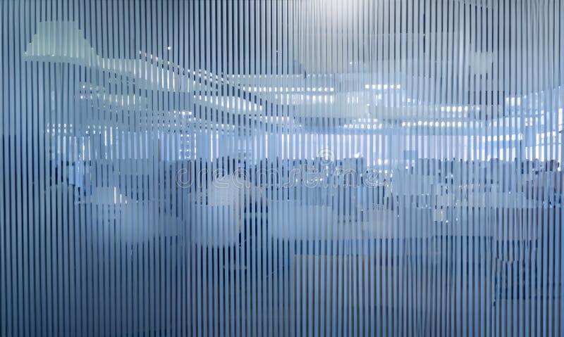 Modern Office Interior with Frosted Glass Texture and Thin Lines Stock ...