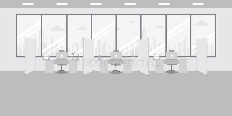 Interior with Gray Color Background. Creative Office Workspace Vector ...