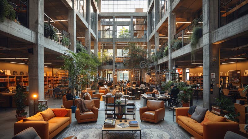 Modern Office Interior with Greenery.Fresh Perspectives Stock ...