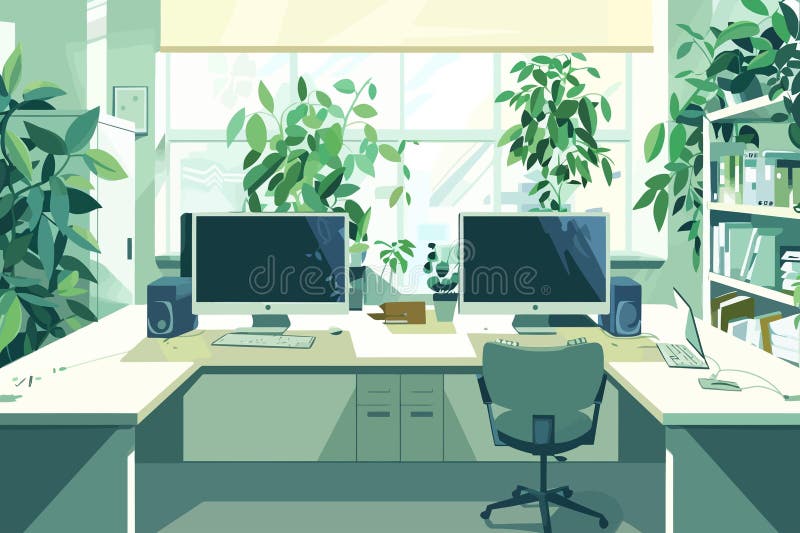 Modern Office Interior stock vector. Illustration of architecture ...