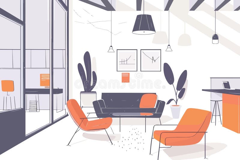 Modern Office Interior stock vector. Illustration of contemporary ...