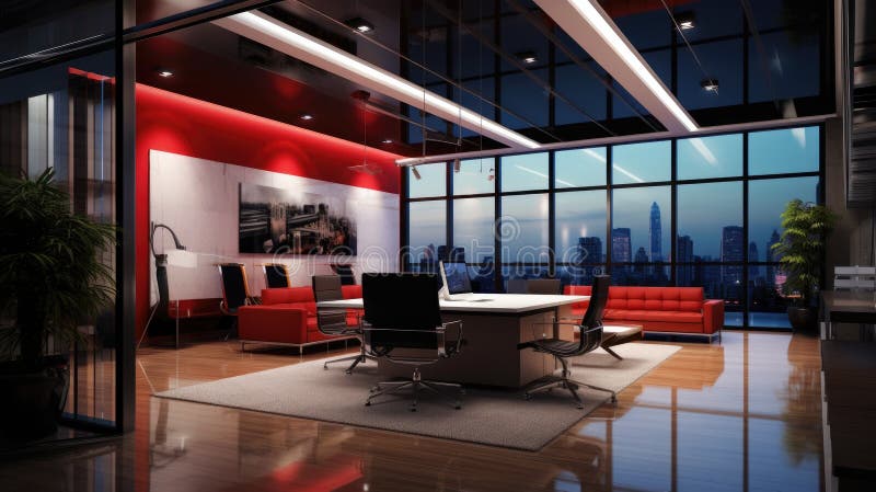 Modern Office Interior Indoor. Generative AI Stock Photo - Image of ...