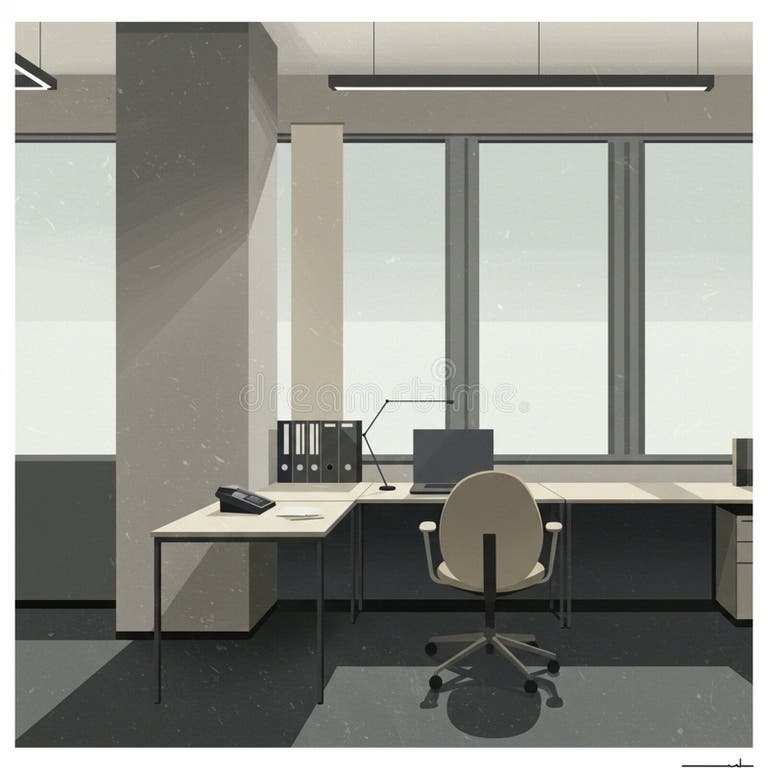 Modern Office Interior with Large Windows, Allowing Ample Natural Light ...