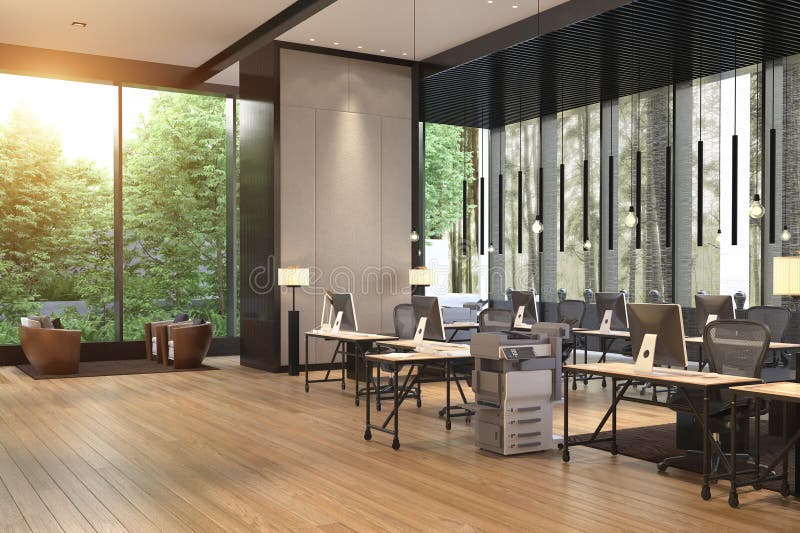 Office rest room interior stock illustration. Illustration of beam ...