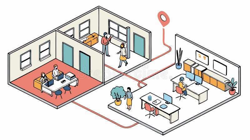 Modern Office Interior with Open Plan and Collaborative Workspaces ...