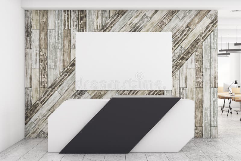 Modern Reception with Empty Poster Stock Illustration - Illustration of ...