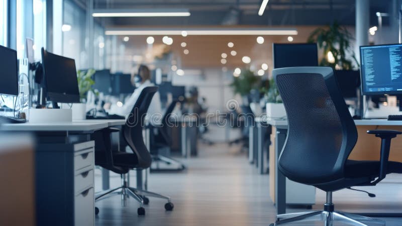 Modern Office Interior Showcasing Workspaces and Technology in Bright ...