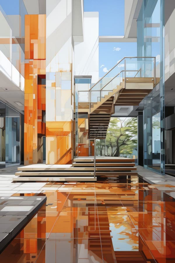 Modern Office Interior with Sunlight Reflection and Spacious Design ...