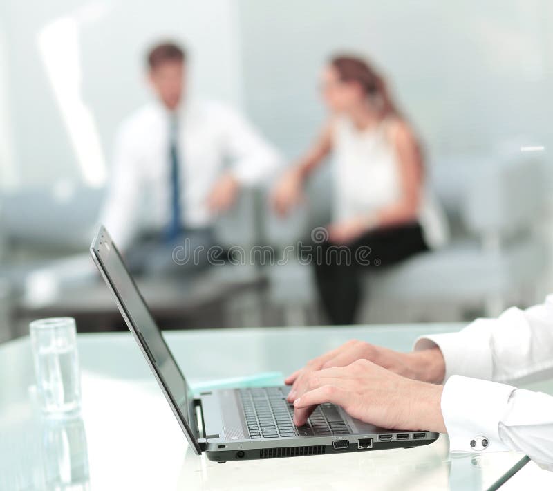 Modern Office Interior. Working Process. Close Up Photo. Stock Image ...