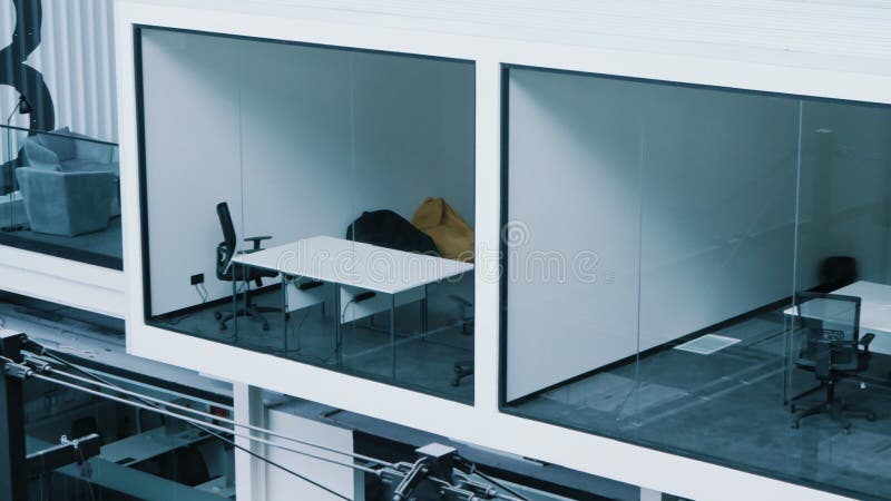 Modern Office with Isolated Conference Rooms with Glass Walls Stock ...