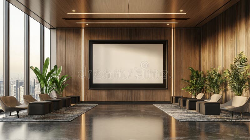 Modern Office Lobby Interior Design with Wood Paneling Stock ... Modern Office Lobby Interior Design with Wood Paneling Stock ...