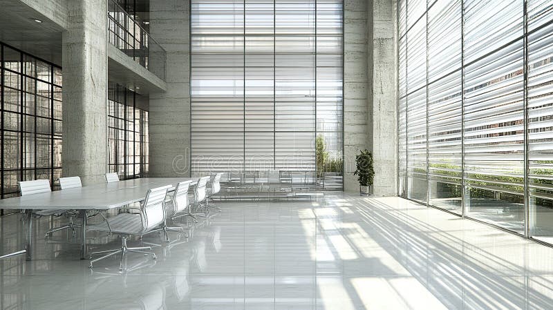 Modern Office Lobby Meeting Sunlight City View Stock Image - Image of ...