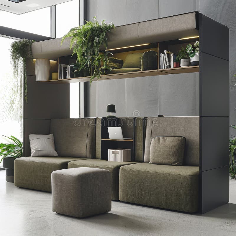 Sophisticated Office Lounge Design Stock Photo - Image of setting ...