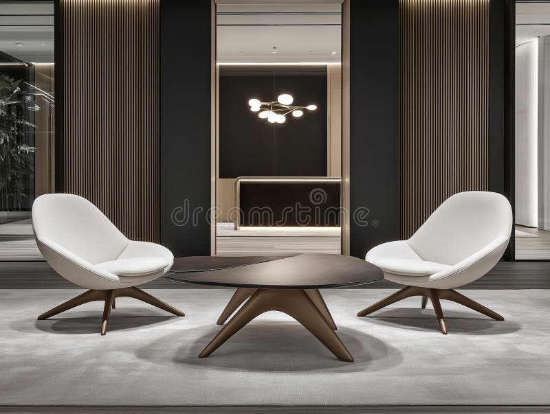 Modern Office Lounge with Two Stock Image - Image of simplicity ...