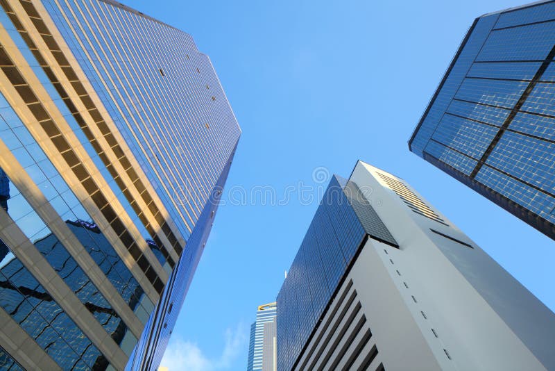 Modern Office from Low Angle Stock Photo - Image of high, perspective ...