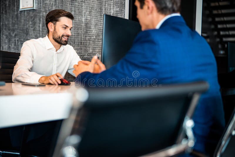 Modern Office Manager Handling His Customers Request Stock Image ...