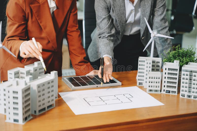 Modern Office Meeting of Architects, Designers, and Developers Creating ...