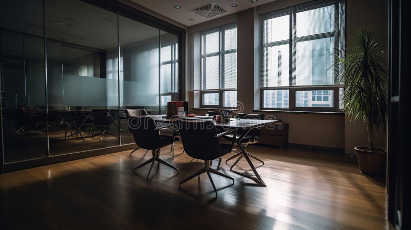 Modern Office Meeting Room Interior, Generative Ai Stock Illustration ...