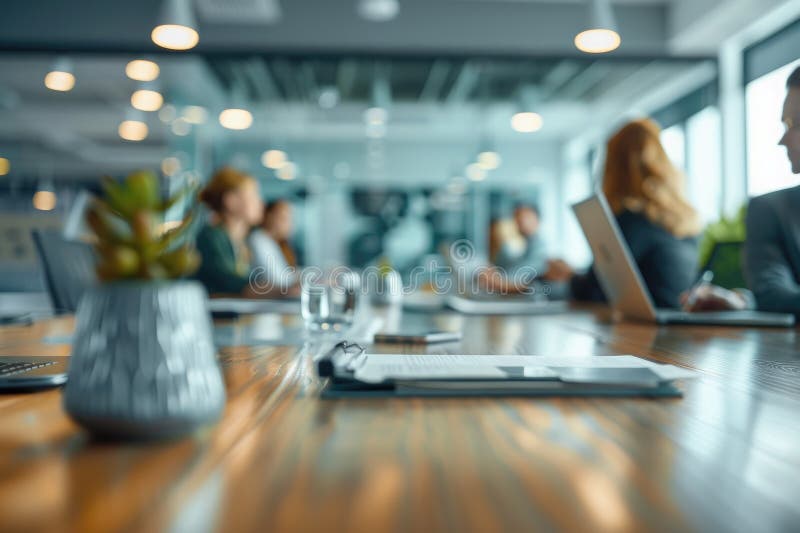 Modern Office Meeting Room in Motion Stock Image - Image of teamwork ...
