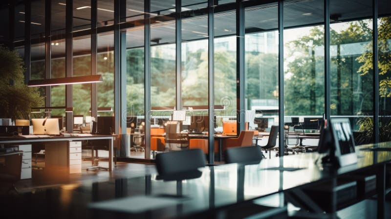 Modern Office with Natural Light and Open Space. Stock Illustration ...