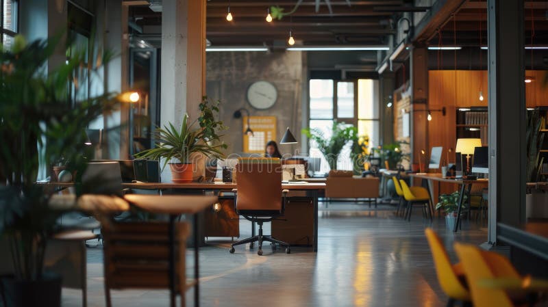 Productive Workspace with Modern Design, Natural Light, and Indoor ...