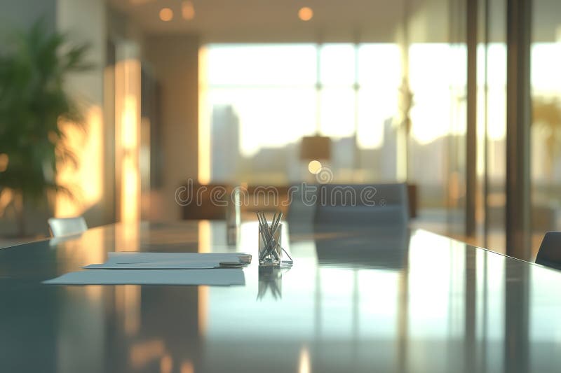 Modern Office Panorama: Empty, Blurred, and Stylishly Minimalist ...