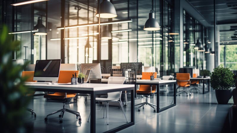 A Modern it Office without People a Beautiful, Technologically Advanced ...