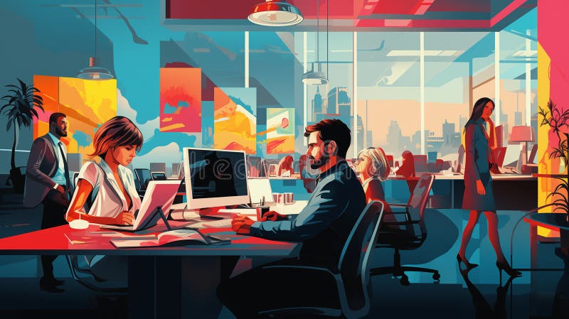 A Modern it Office with People a Beautiful, Technologically Advanced ...