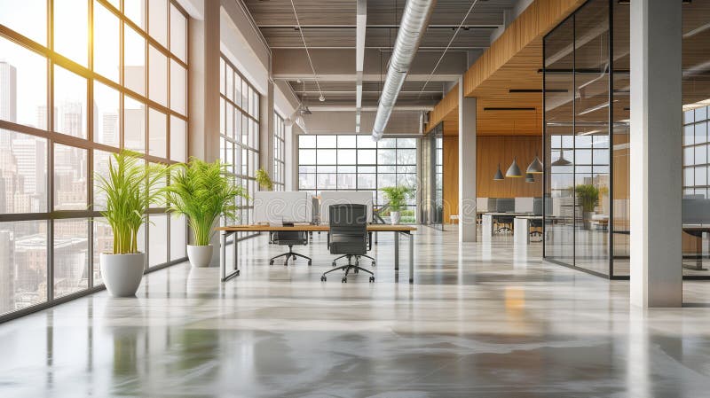 A Modern it Office without People a Beautiful, Technologically Advanced ...