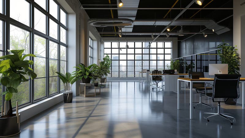 A Modern it Office without People a Beautiful, Technologically Advanced ...