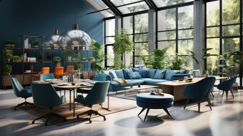 Modern Office with Plants for a Refreshing and Productive Workspace ...