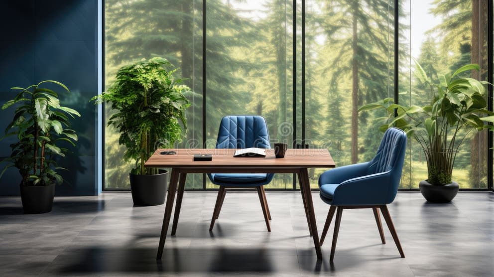 Modern Office with Plants for a Refreshing and Productive Workspace ...