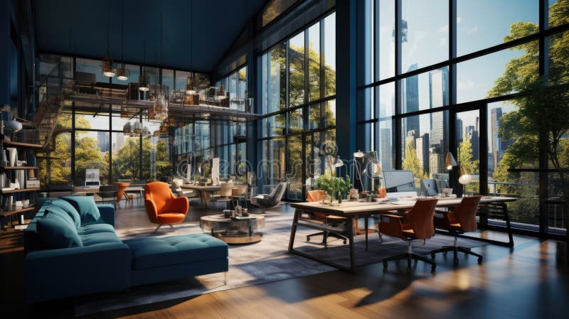 Modern Office with Plants for a Refreshing and Productive Workspace ...