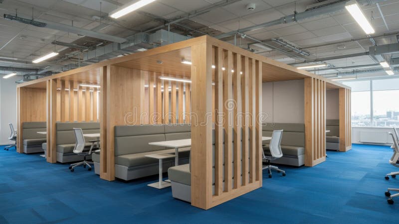 Modern Office Pods stock illustration. Illustration of natural - 371255620