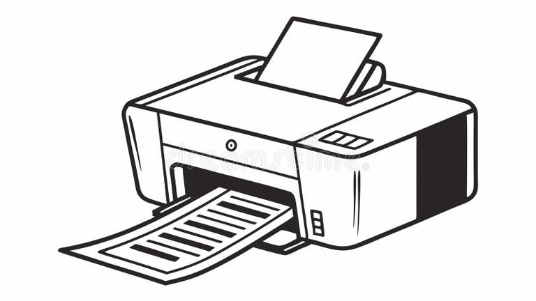 Modern Office Printer, Document Output and Printing Device, Vector ...