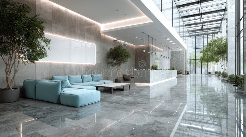 Modern Office Reception Area with Elegant Design and Comfortable ...