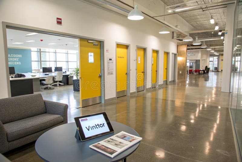 Modern Office Reception Area with IPad Visitor Sign-in Stock ...