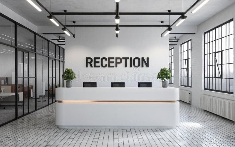 Modern Office Reception Area - Generated by AI Stock Illustration ...