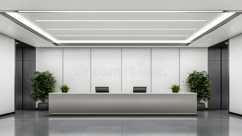 Modern Office Reception Area with Sleek Design. Stock Illustration ...
